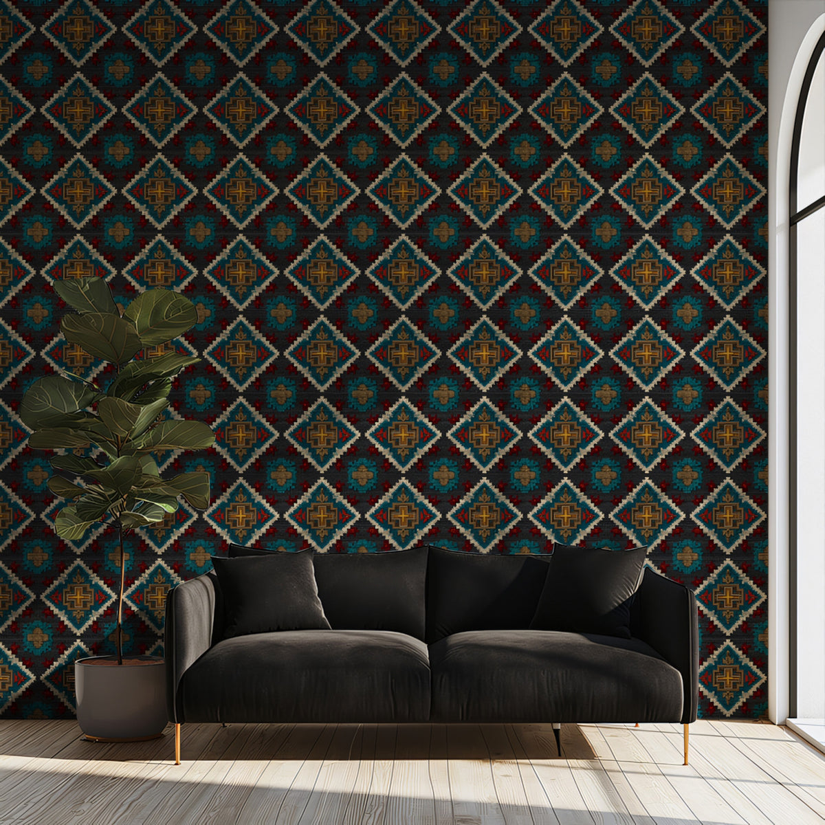 Intricate Micro Diamond Repeat Mural Wallpaper | Repeating Pattern, Da ...