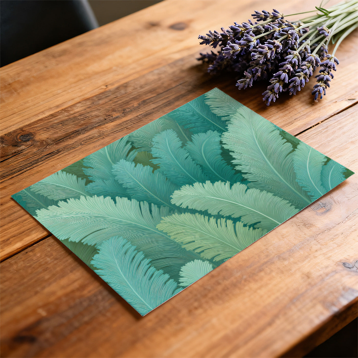 Layered Tropical Frond Mural Wallpaper | Repeating Print, Subtle Teal ...