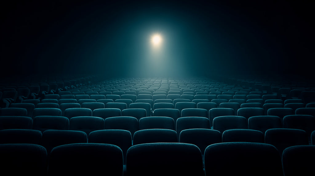 Dark Cinema Seating Perspective Mural - Immersive Movie Night Wall Dec ...