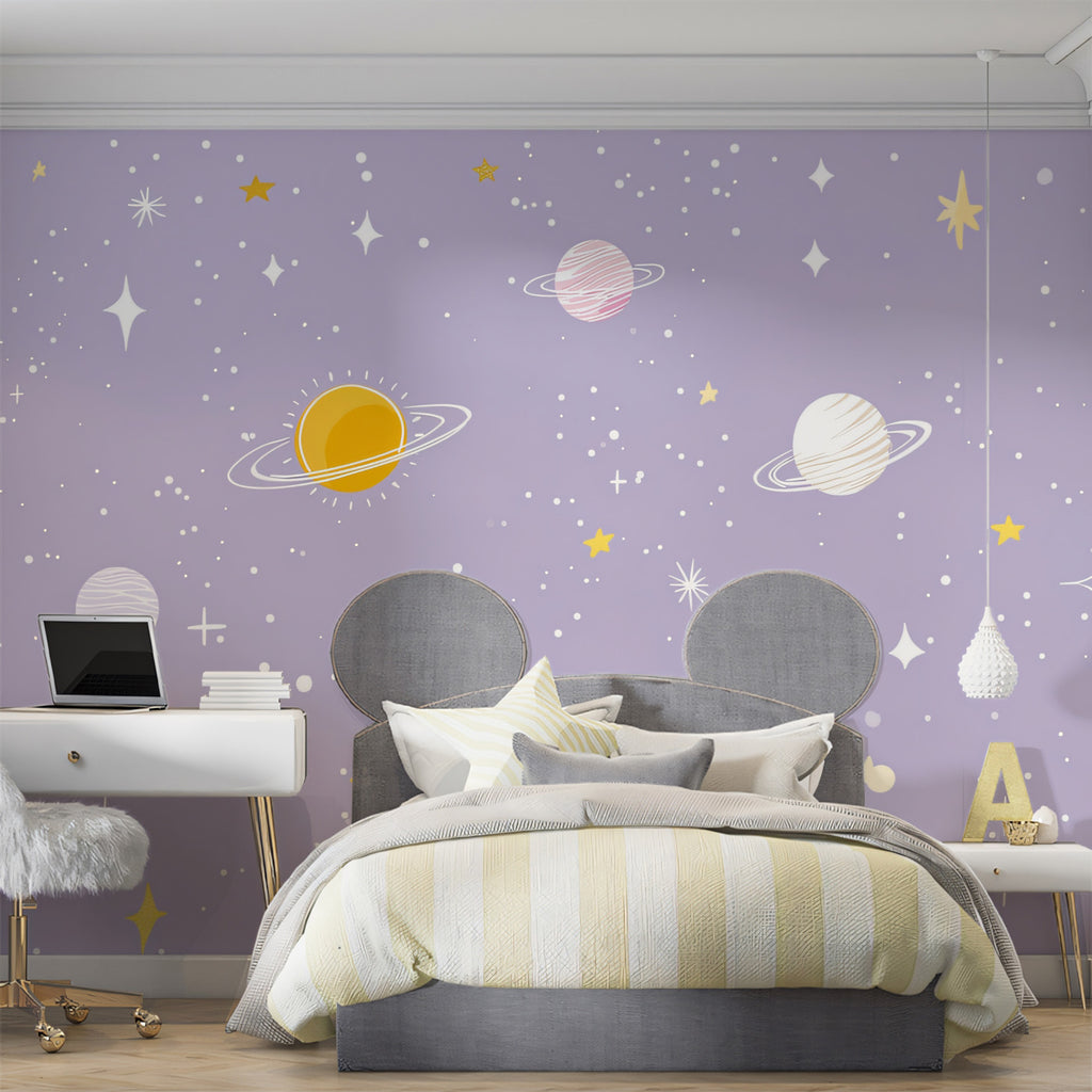 Spaceship Interior View Mural Wallpaper in Child's Room | Various Colo ...