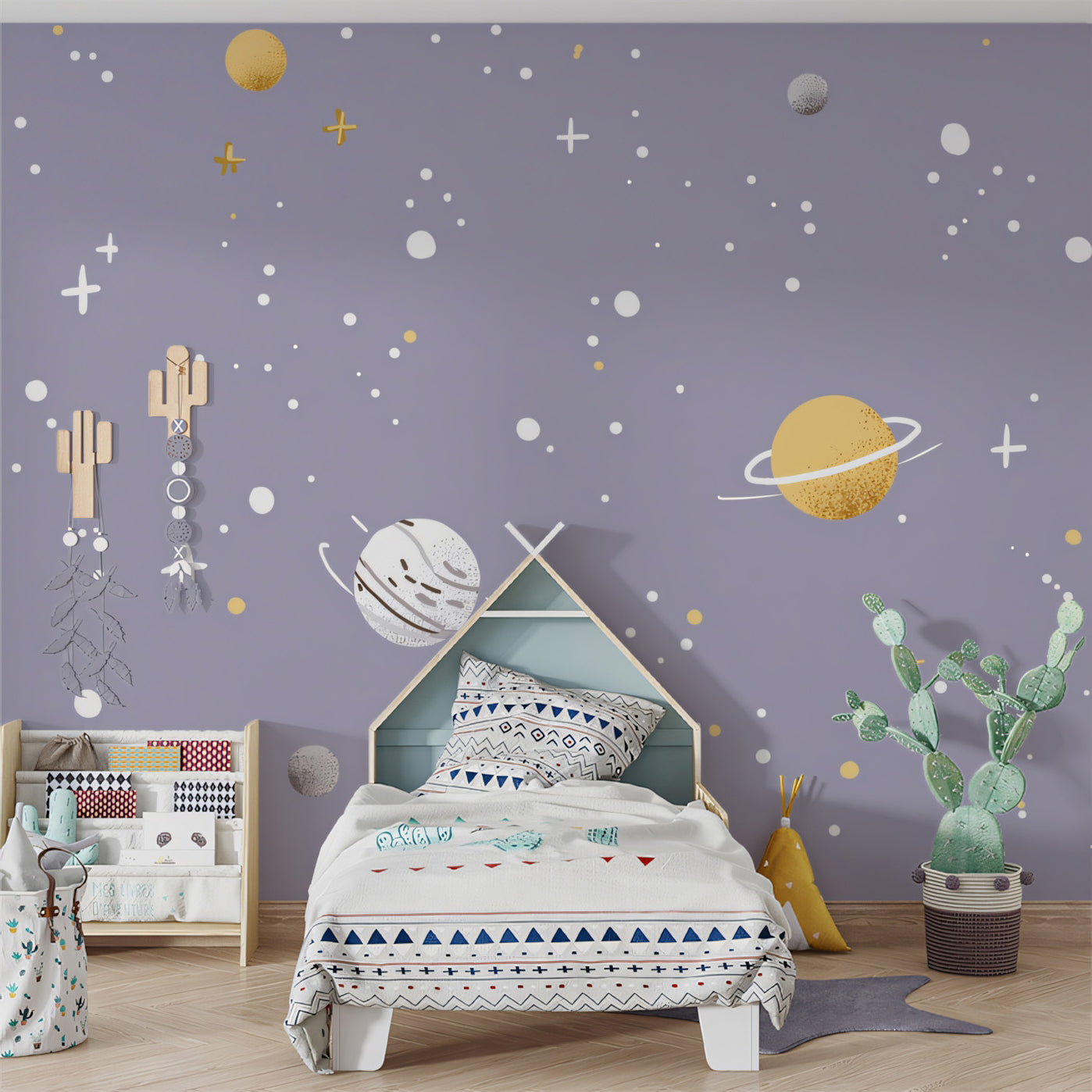 Spaceship Interior View Mural Wallpaper in Child's Room | Various Colo ...
