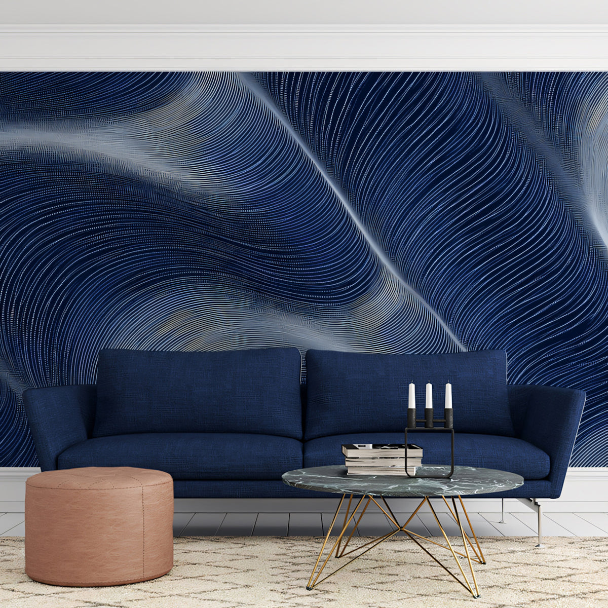 Digital Wave Particles - Blue Abstract Tech Wallpaper — Vivawalls Store