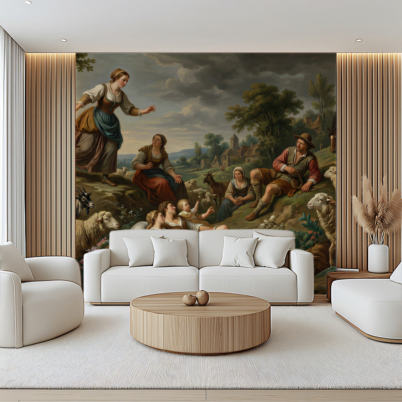 Idyllic Pastoral Life - Vintage Countryside Mural — Vivawalls Store