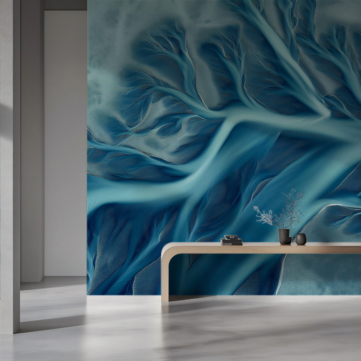 Turquoise River Delta Aerial Art Mural — Vivawalls Store