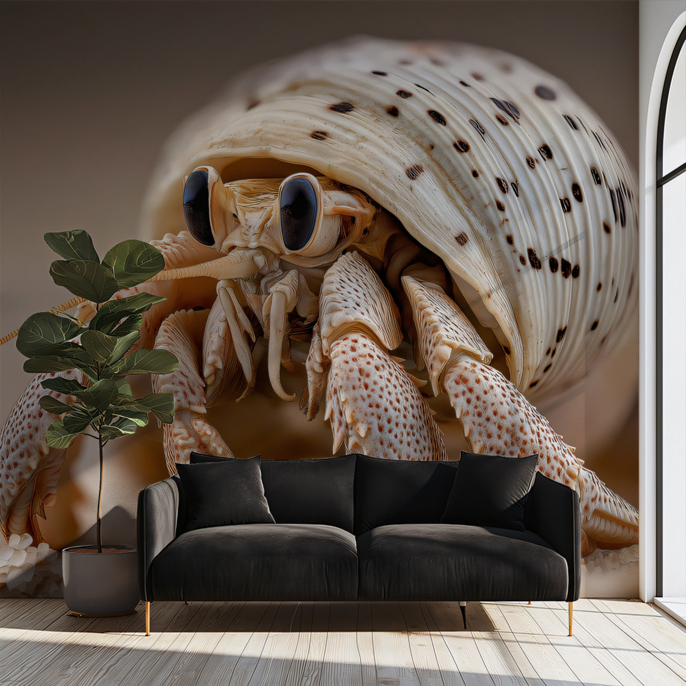 Macro Hermit Crab on Sand Nature Mural — Vivawalls Store