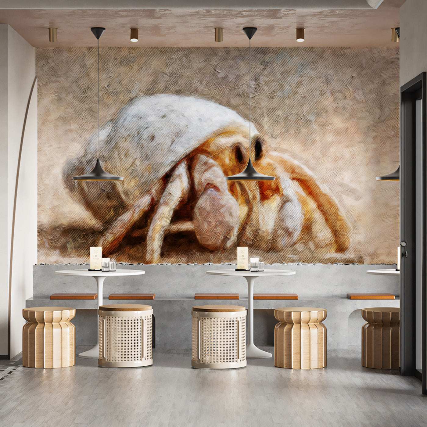 Impressionist Hermit Crab Oil Painting Mural — Vivawalls Store