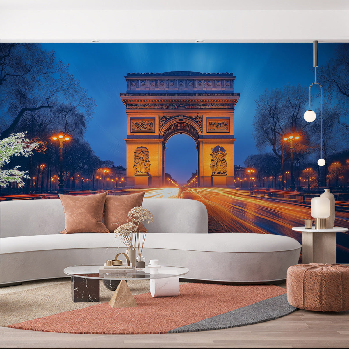 Papel tapiz mural de paisaje urbano del Arco de Triunfo | Gran decorac ...