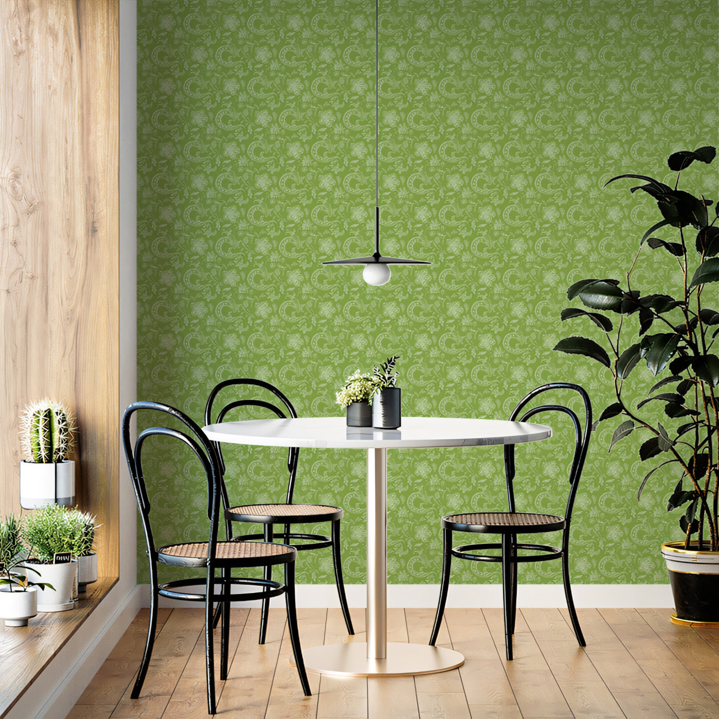 Deep Blue Floral Mural Wallpaper, Elegant Blue Botanical Wall Art, Lar ...