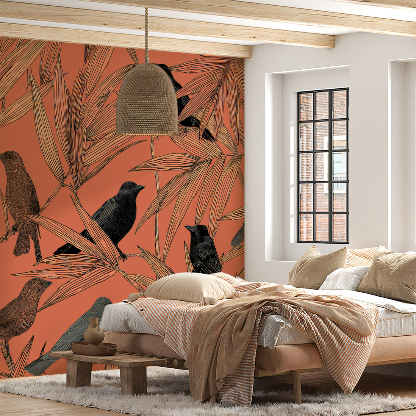 Cute Lion with Flower Crown Mural Wallpaper in Playroom | Various Colo ...