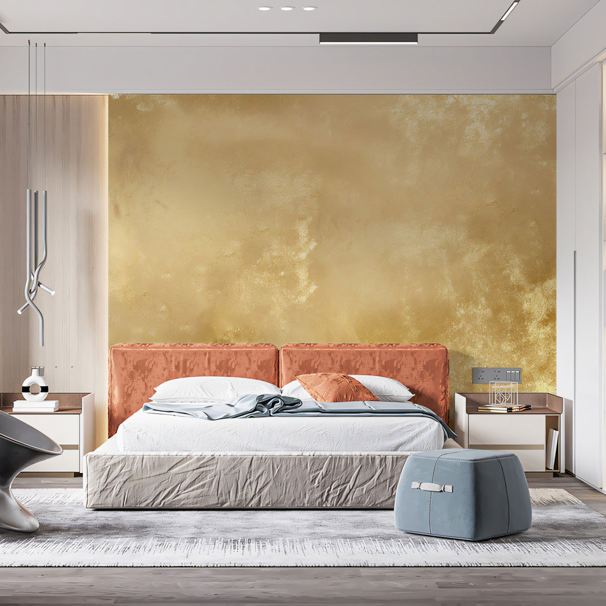 Golden Cloud Mural Wallpaper | Soft & Shimmering — Vivawalls Store