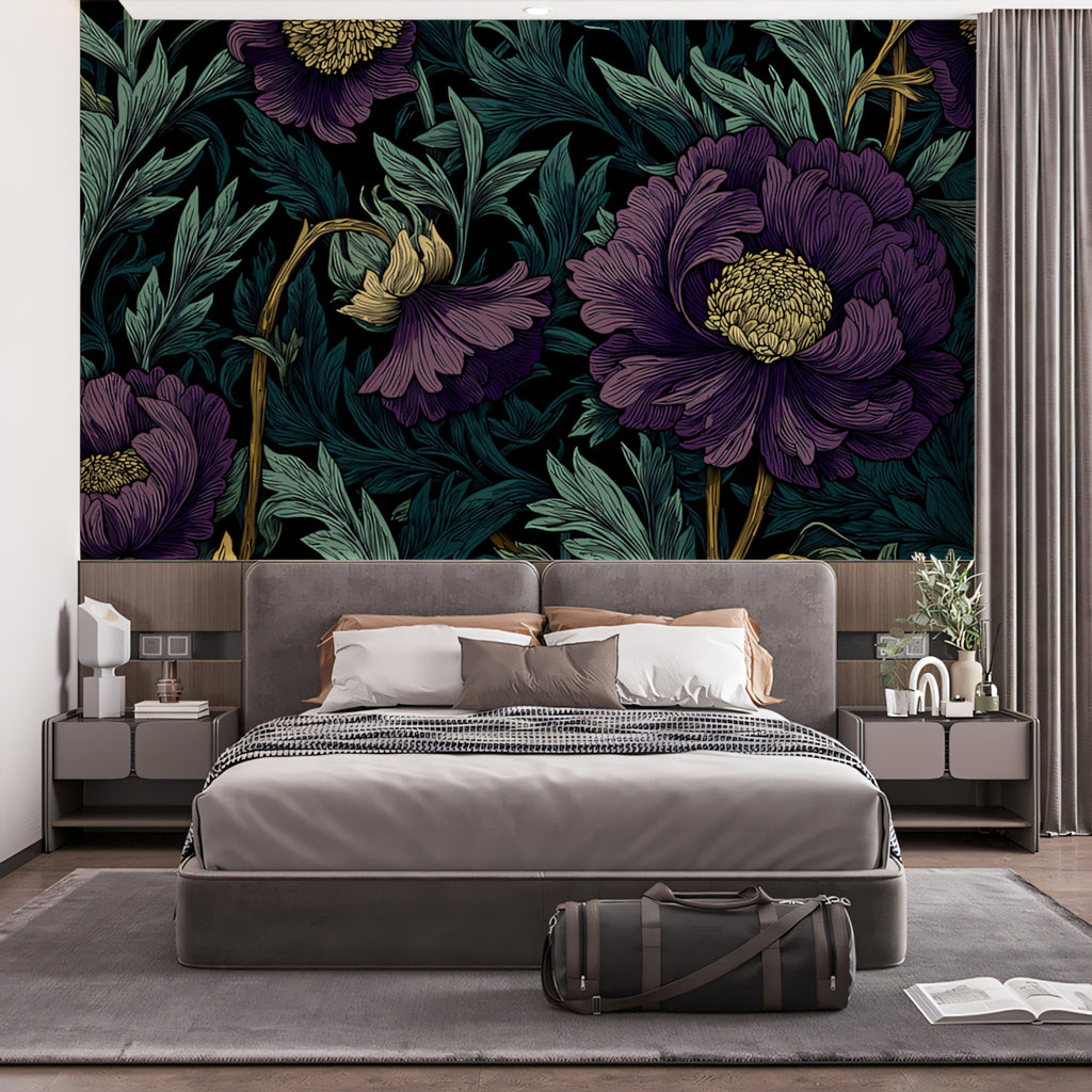 Cute Lion with Flower Crown Mural Wallpaper in Playroom | Various Colo ...