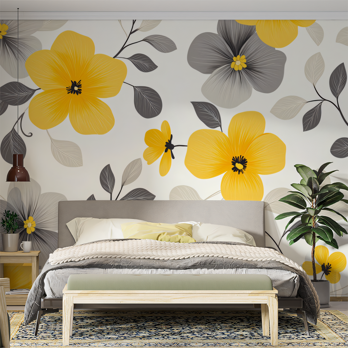 Colorful Toucan Mural Wallpaper in Bedroom | Various Colors (Blue, Yel ...