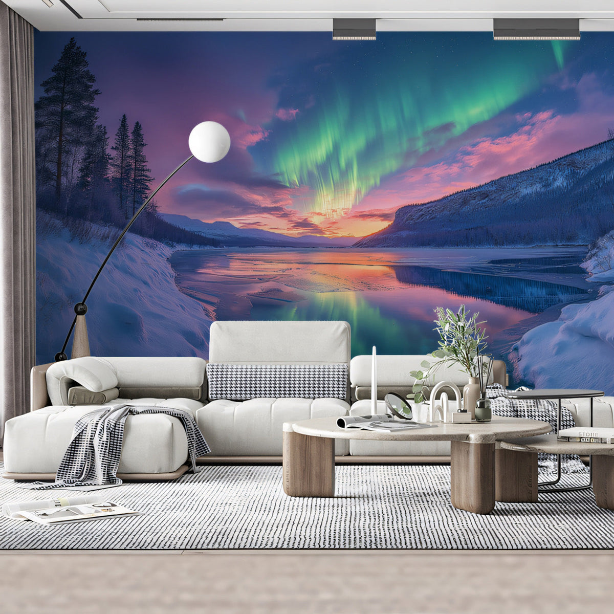 Arctic Aurora Mural Wallpaper — VivaWalls Murals Wallpaper