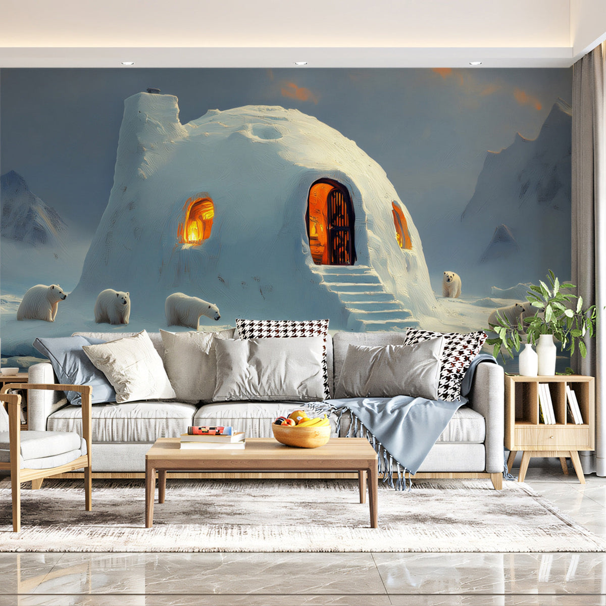Arctic Family and Igloo Mural Wallpaper — Vivawalls Store