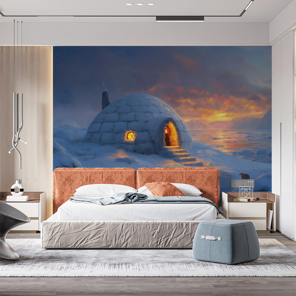 Igloo Glow Mural Wallpaper — VivaWalls Murals Wallpaper