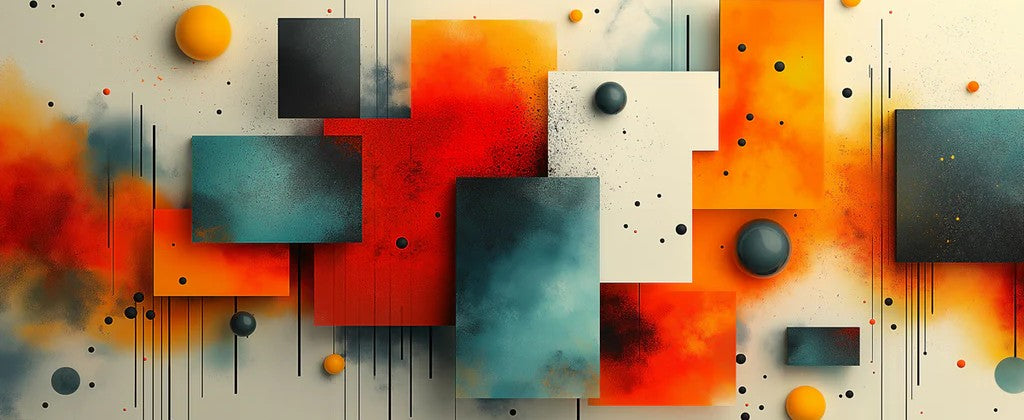 Abstract Geometric and Paint Splatter Mural Wallpaper | Modern and Dyn ...
