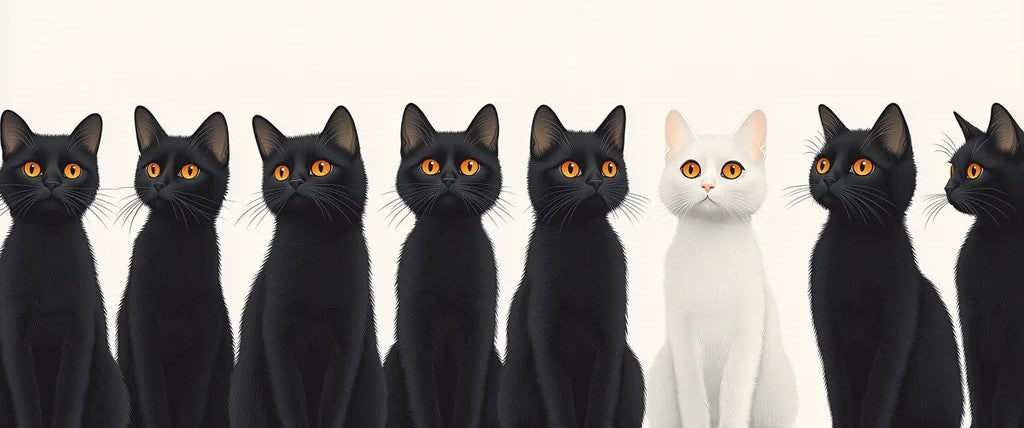 Black Cats Mural Wallpaper for Living Room | Black, White, and Gold Ca ...