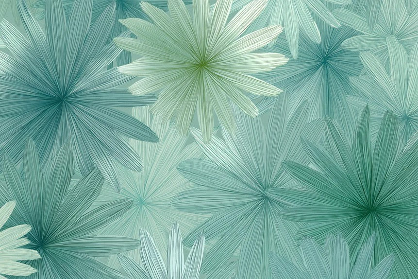 Linear Bloom Floral Cluster Mural Wallpaper | Repeating Print, Subtle ...