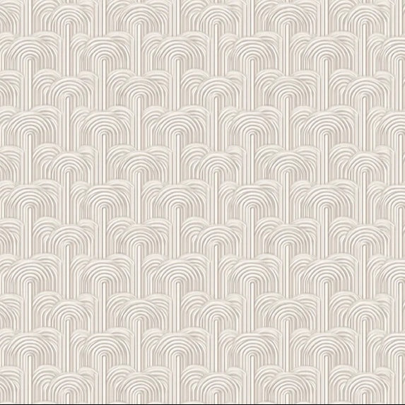 Dense Art Deco Fan Arch Mosaic High-Relief Symmetry Repeating Print Mu ...