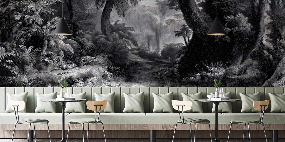 Vintage Jungle Expedition Mural Wallpaper | 18th Century Engraving Sty ...