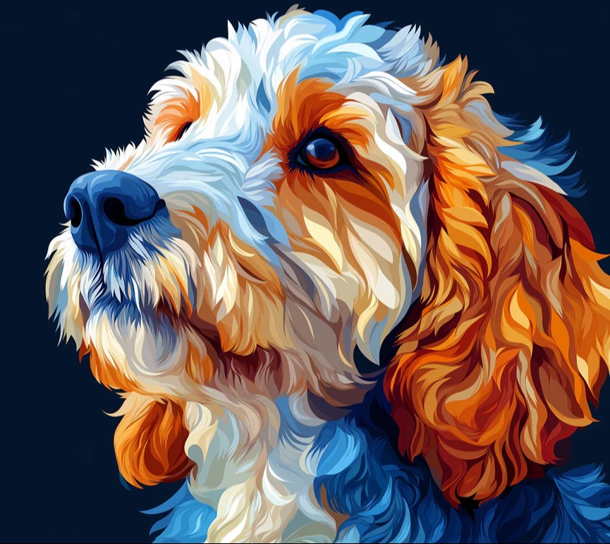 Papier peint mural texturé pour chien | Fond bleu foncé avec fourrure ...