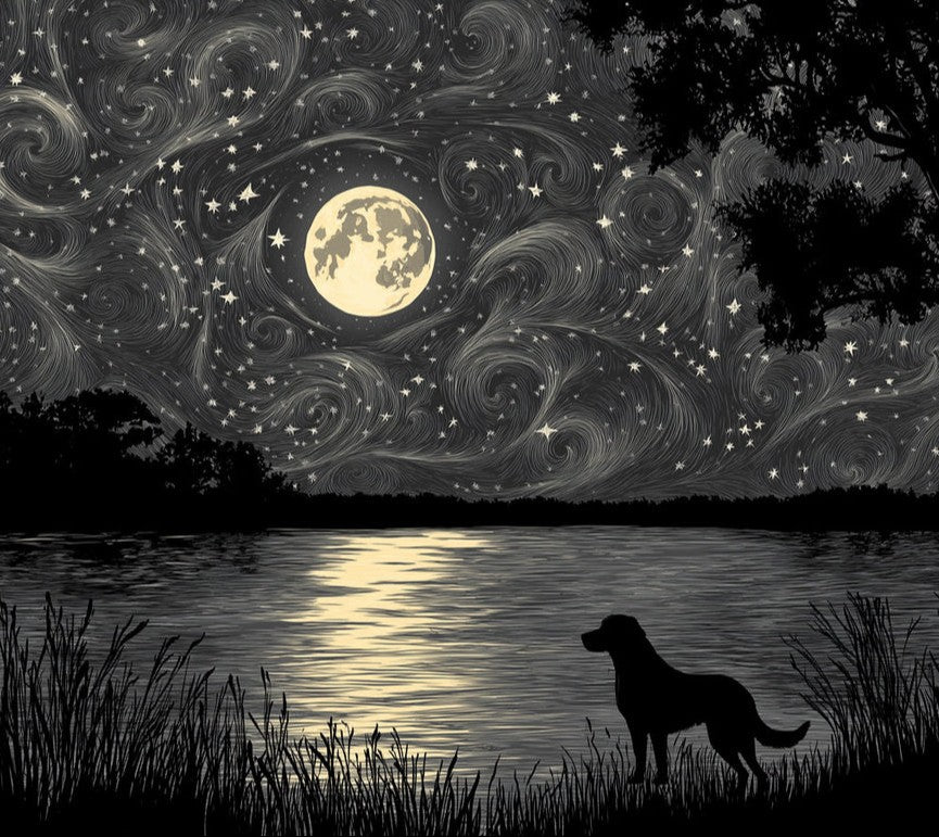 Papier peint mural représentant un chien mystérieux | Fond cosmique no ...